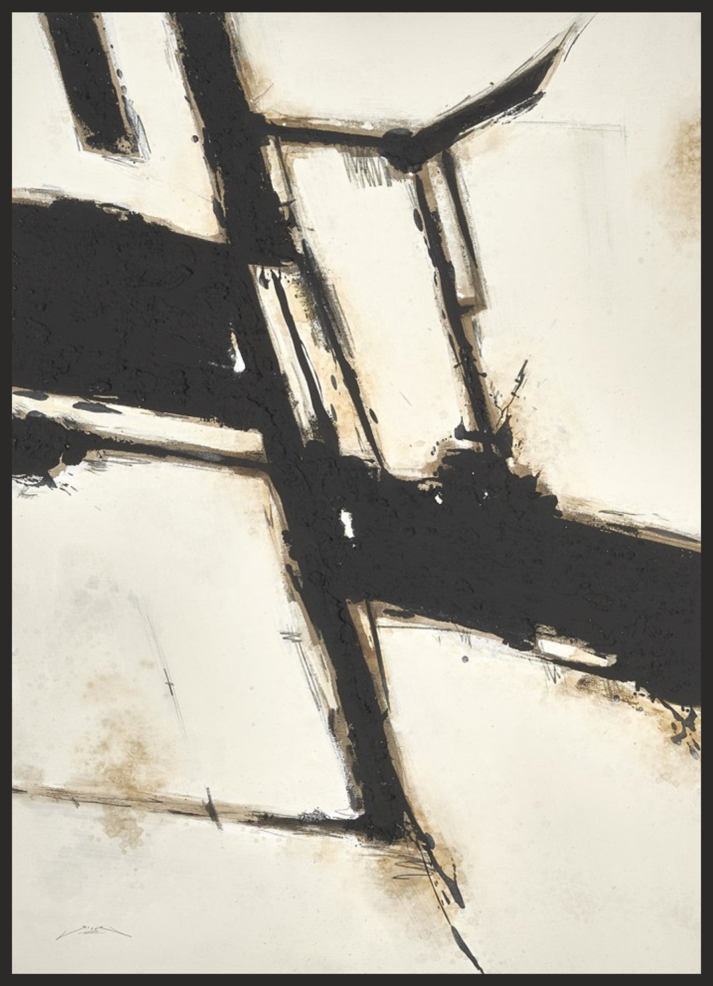 Bold Minimalist Abstract Art Modern Monochrome Expressionist Paintings ...