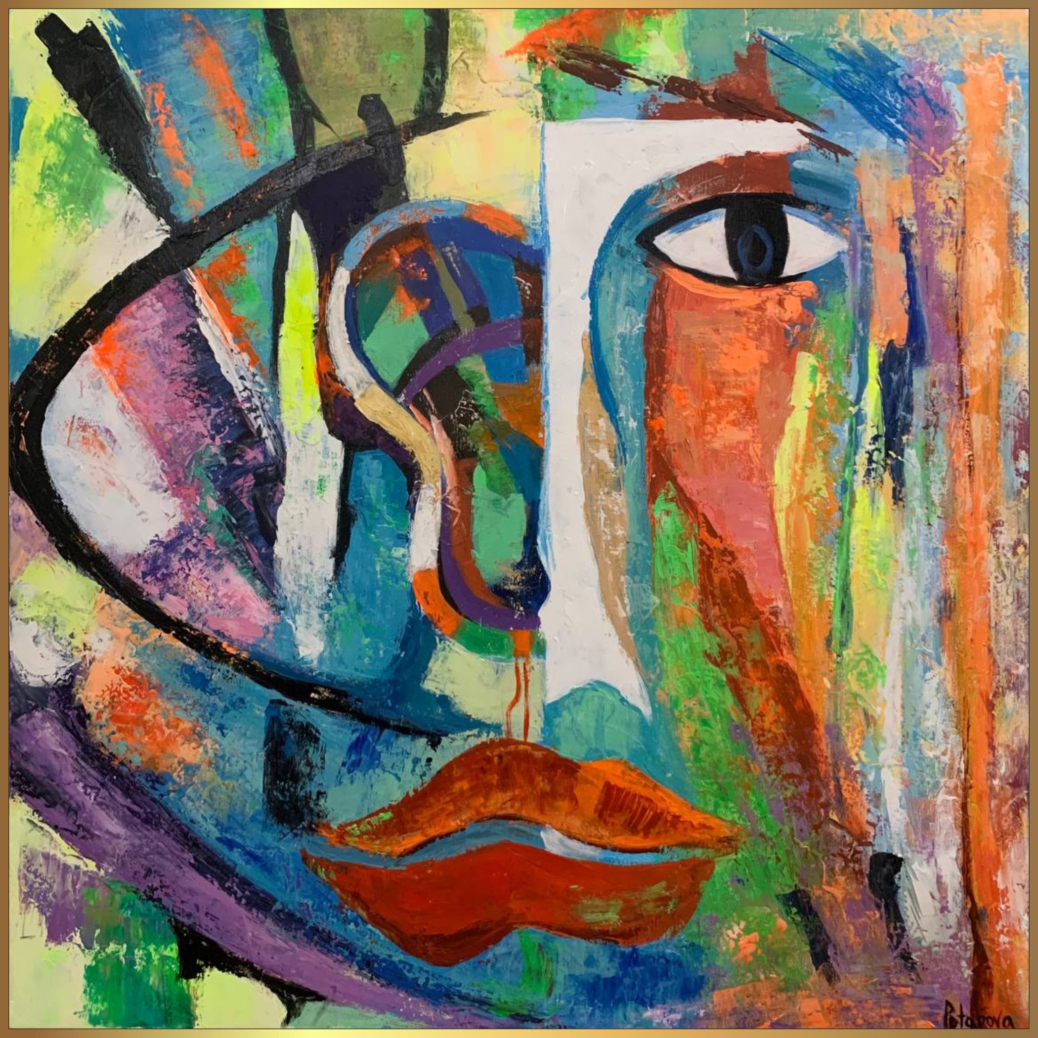 Abstract Face Paintings On Canvas in Colorful Picasso Style Wall Art ...