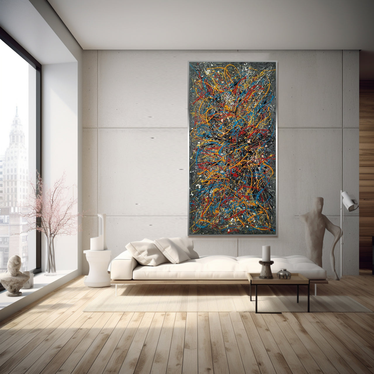 Jackson Pollock Style Paintings On Canvas Original Colorful Painting ...