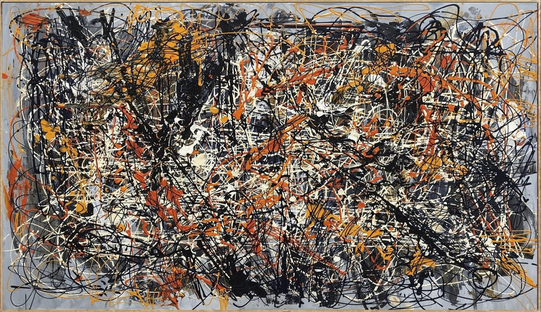 Jackson Pollock Style Paintings On Canvas In Grey and Brown Colors ...